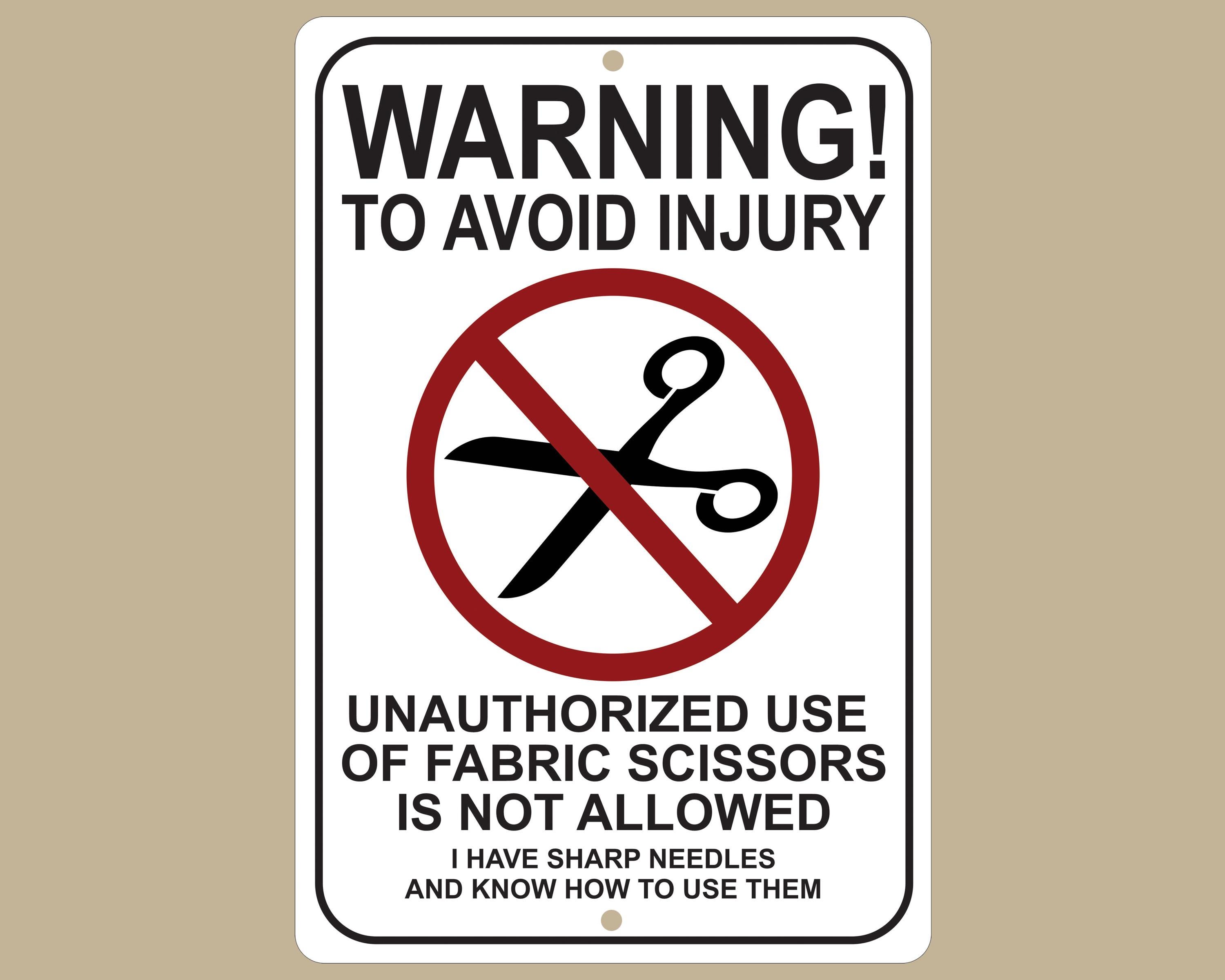 Quirky Don't Use Fabric Scissors Sign, Sewing Area Decoration, Crafter ...