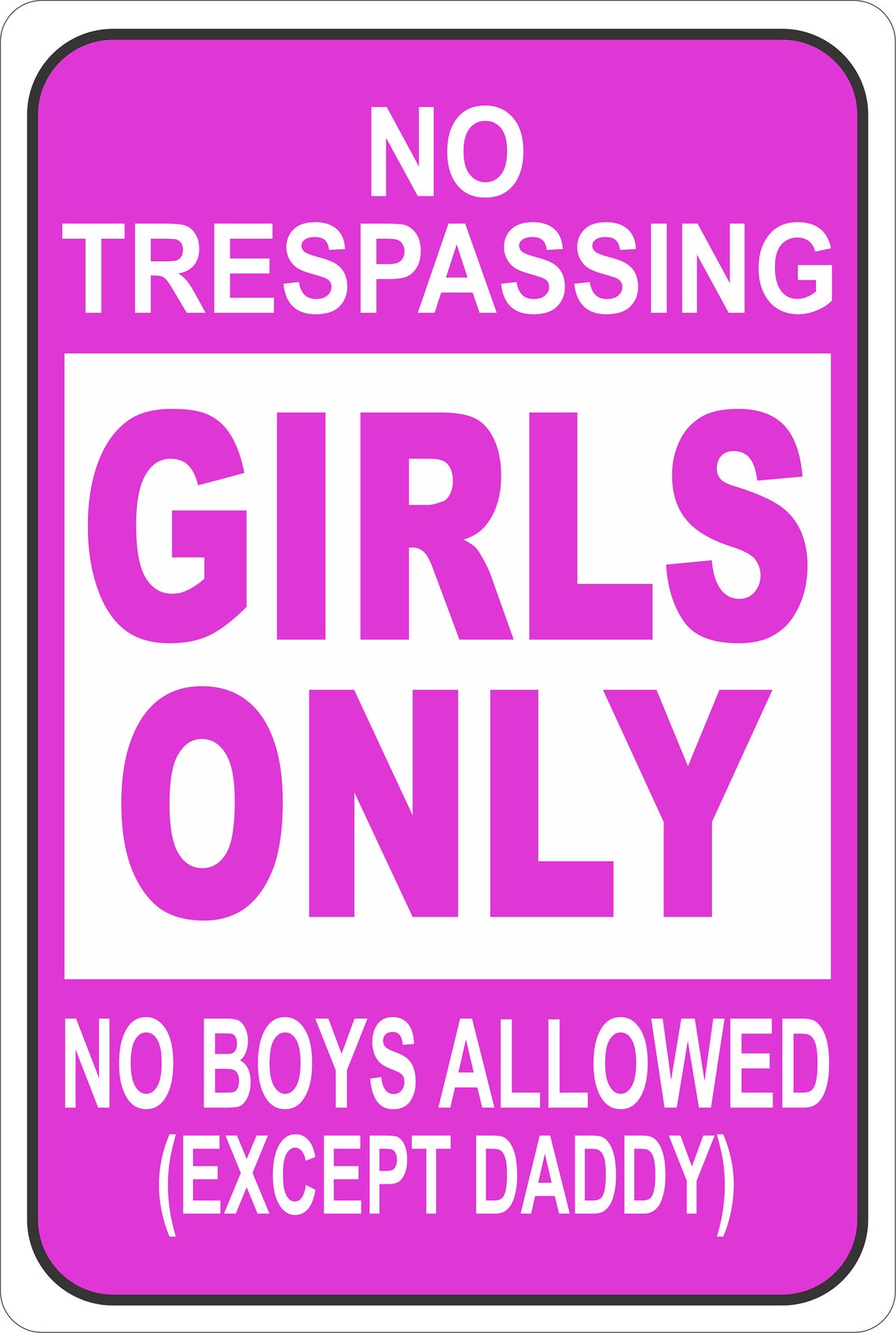 Customizable Girls Only Door Sign, Teen Room Decor, Girls Bedroom Sign ...