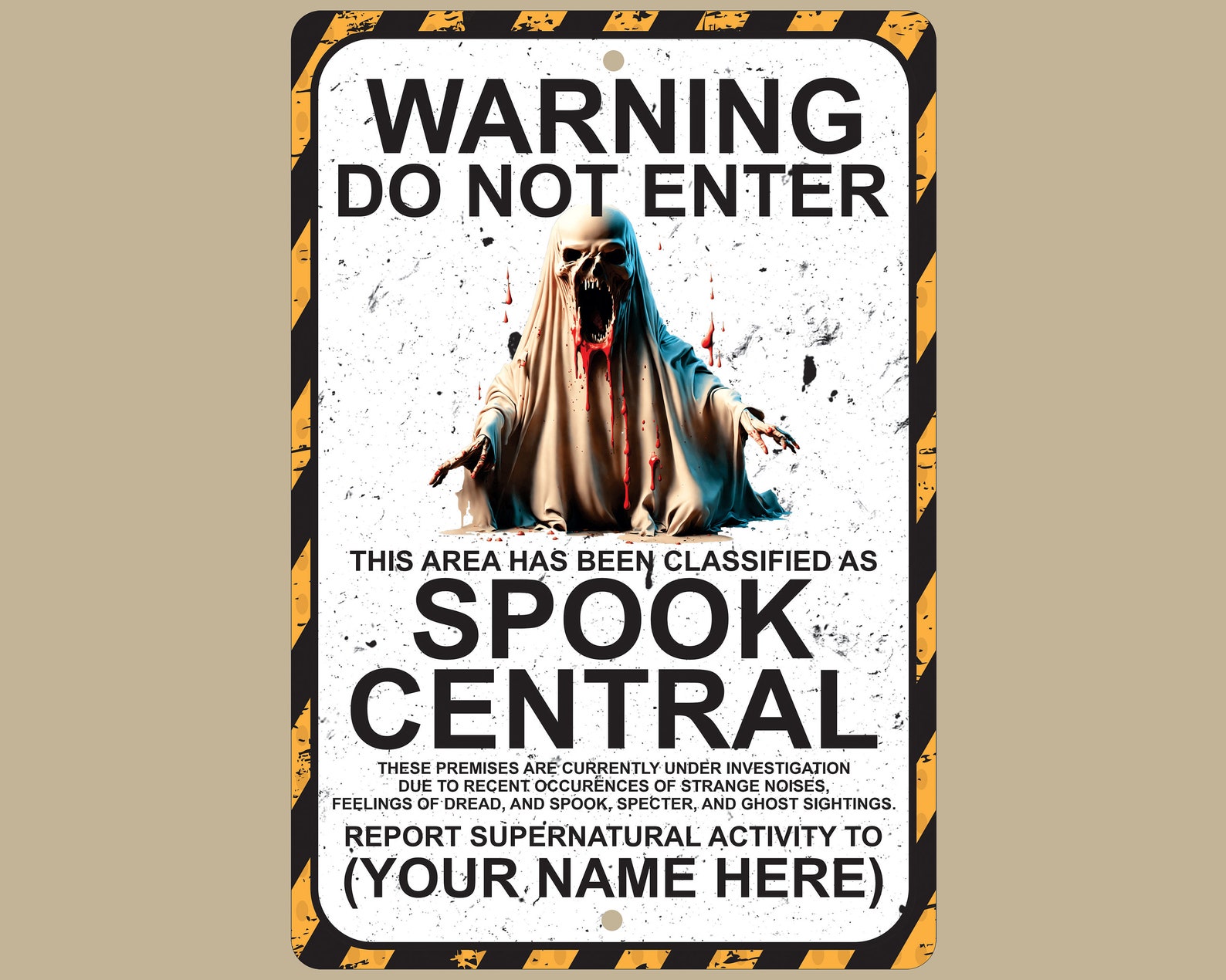 Personalized Spook Central Sign: Haunted House Halloween Decor - Etsy
