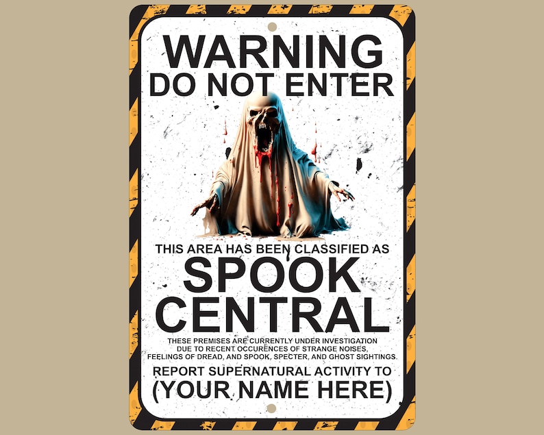 Personalized Spook Central Sign: Haunted House Halloween Decor - Etsy