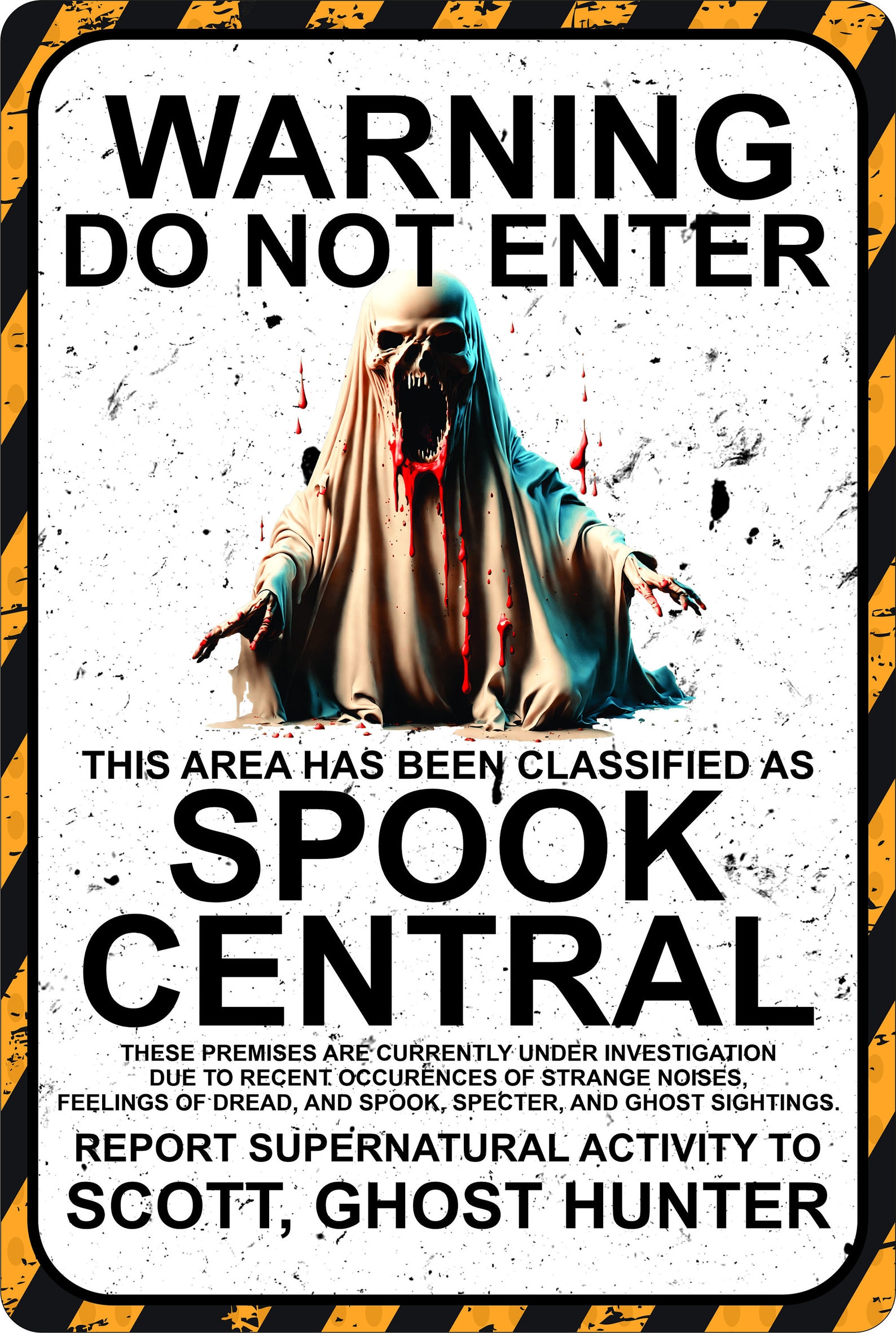 Personalized Spook Central Sign: Haunted House Halloween Decor - Etsy
