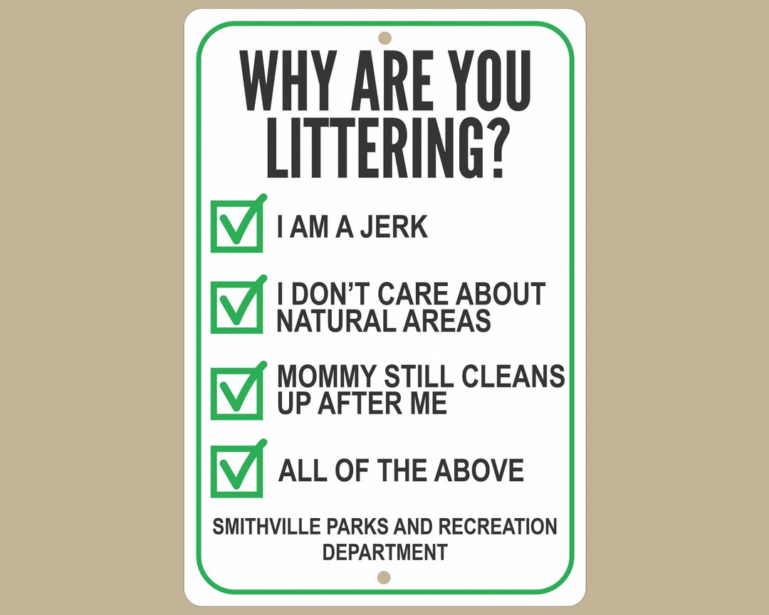 No Littering Metal Sign, Outdoor Anti-littering Reminder, Environmental ...