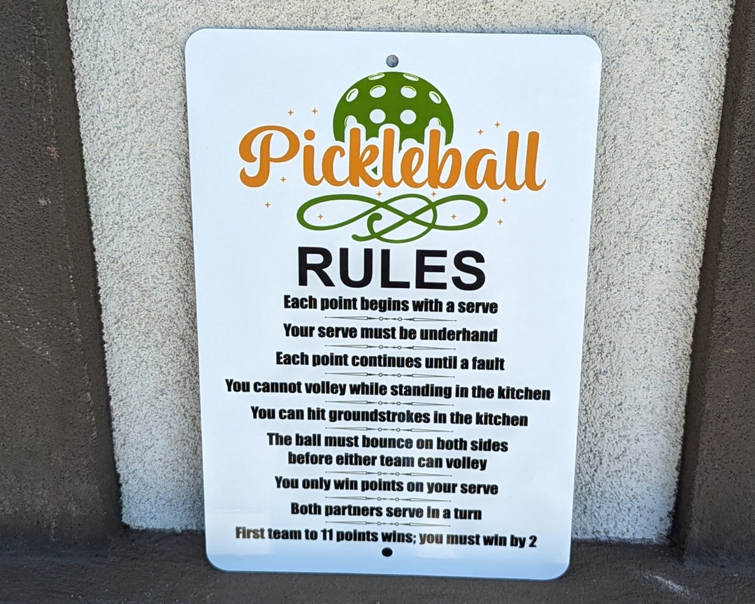 Customizable Pickleball Rules Aluminum Sign, 8X12 Inch, Perfect for ...
