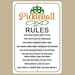 Customizable Pickleball Rules Aluminum Sign: Indoor/outdoor Sports ...