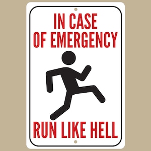 Funny 'in Case of Emergency' Aluminum Sign: Home Office Decor (8x12) - Etsy