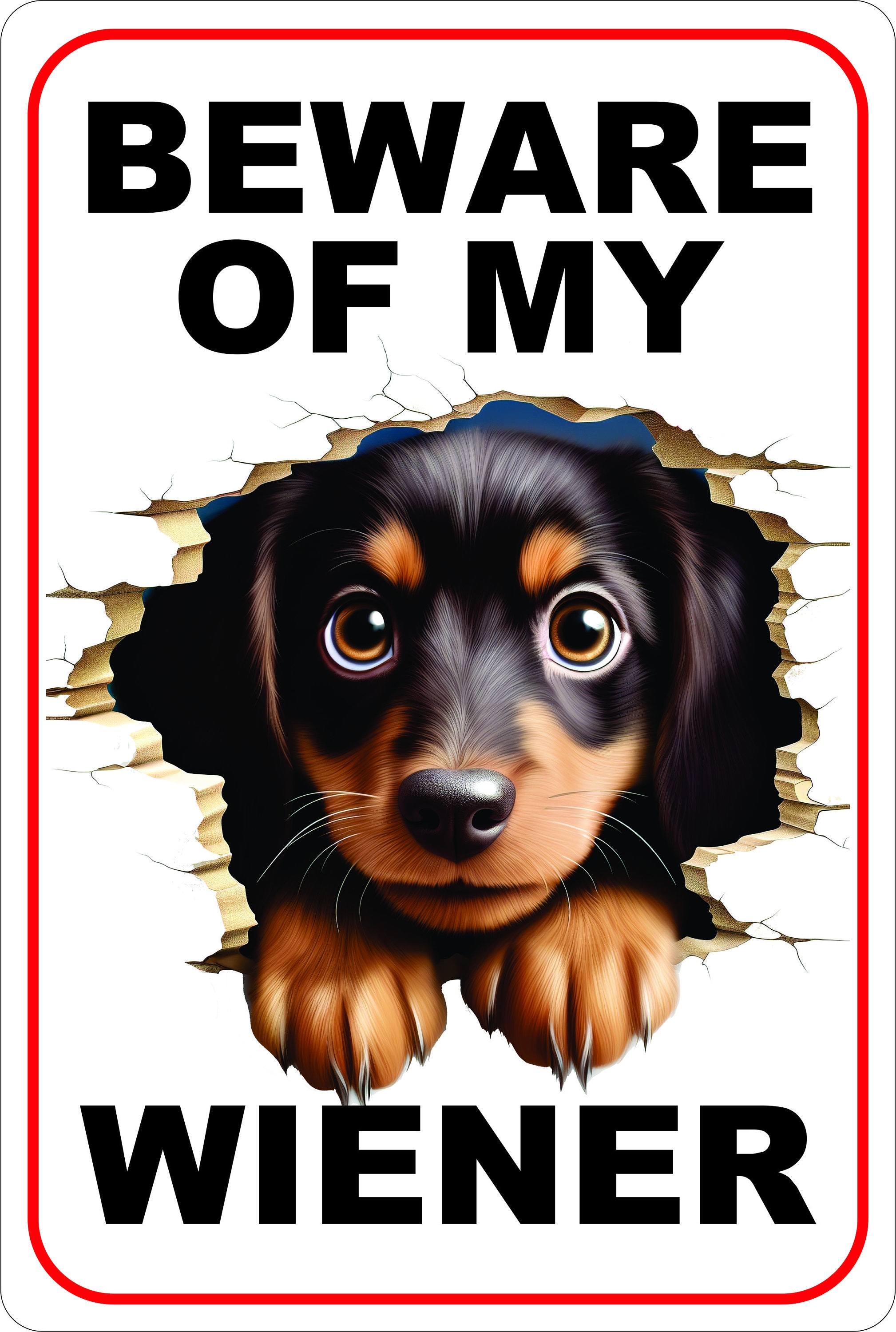 Beware of Wiener Dachshund Sign: Novelty Aluminum Wall Art (8x12) - Etsy
