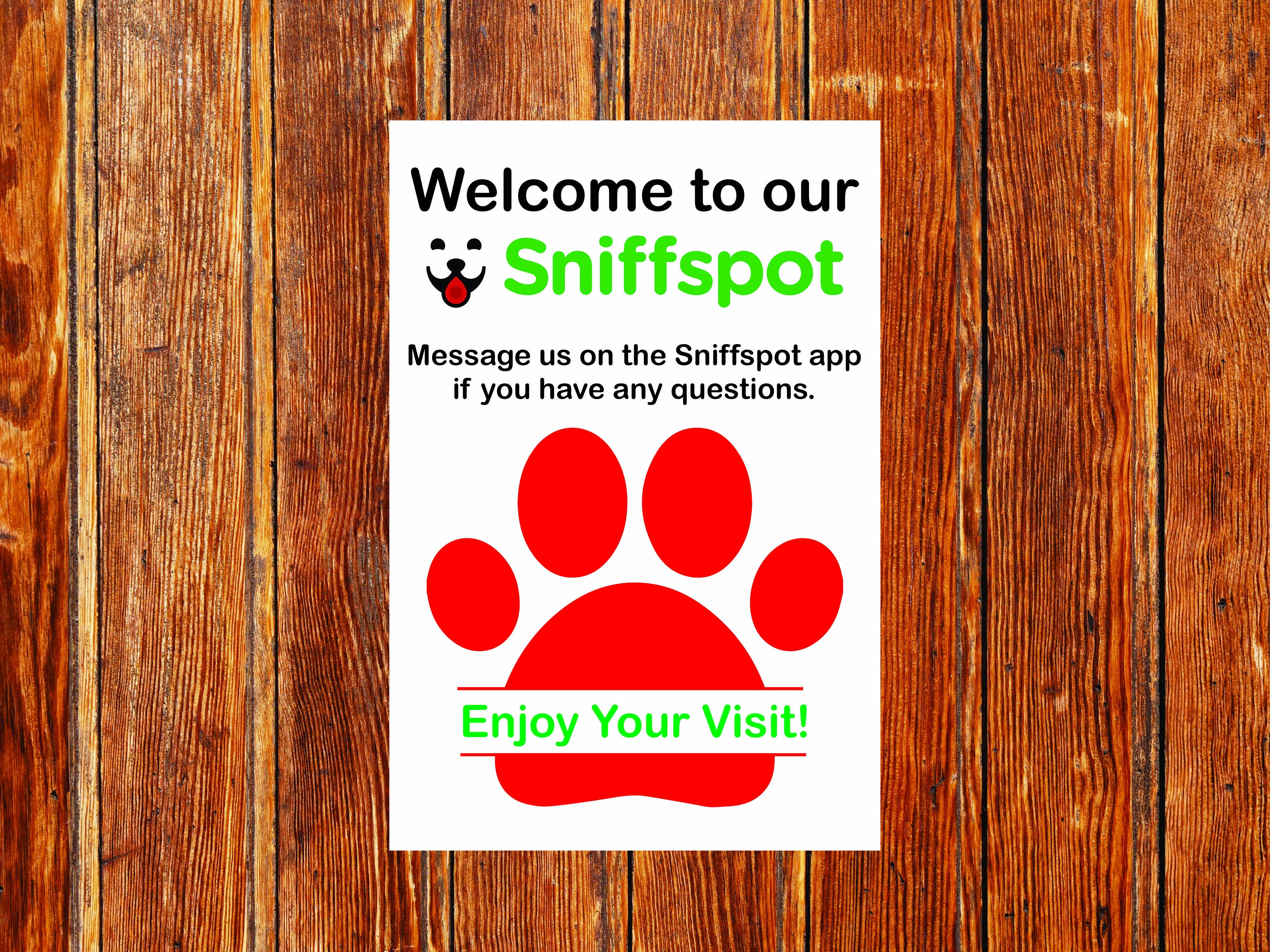 Sniffspot Aluminum Sign Welcome to Our Sniffspot Message - Etsy
