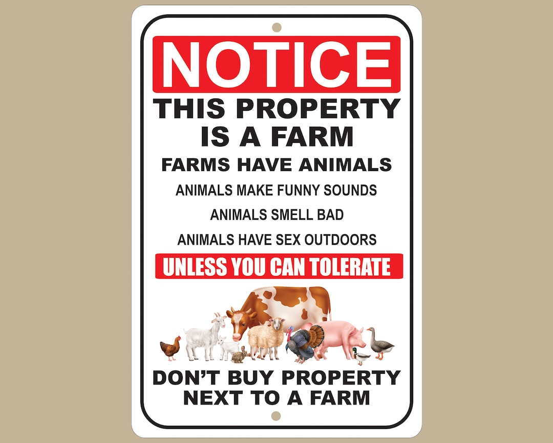 Metal Farm Animals Warning Sign, Aluminum Farmhouse Decor, Outdoor ...