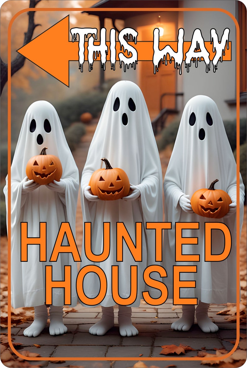 Custom Haunted House Sign: Family Friendly Halloween Decor - Etsy