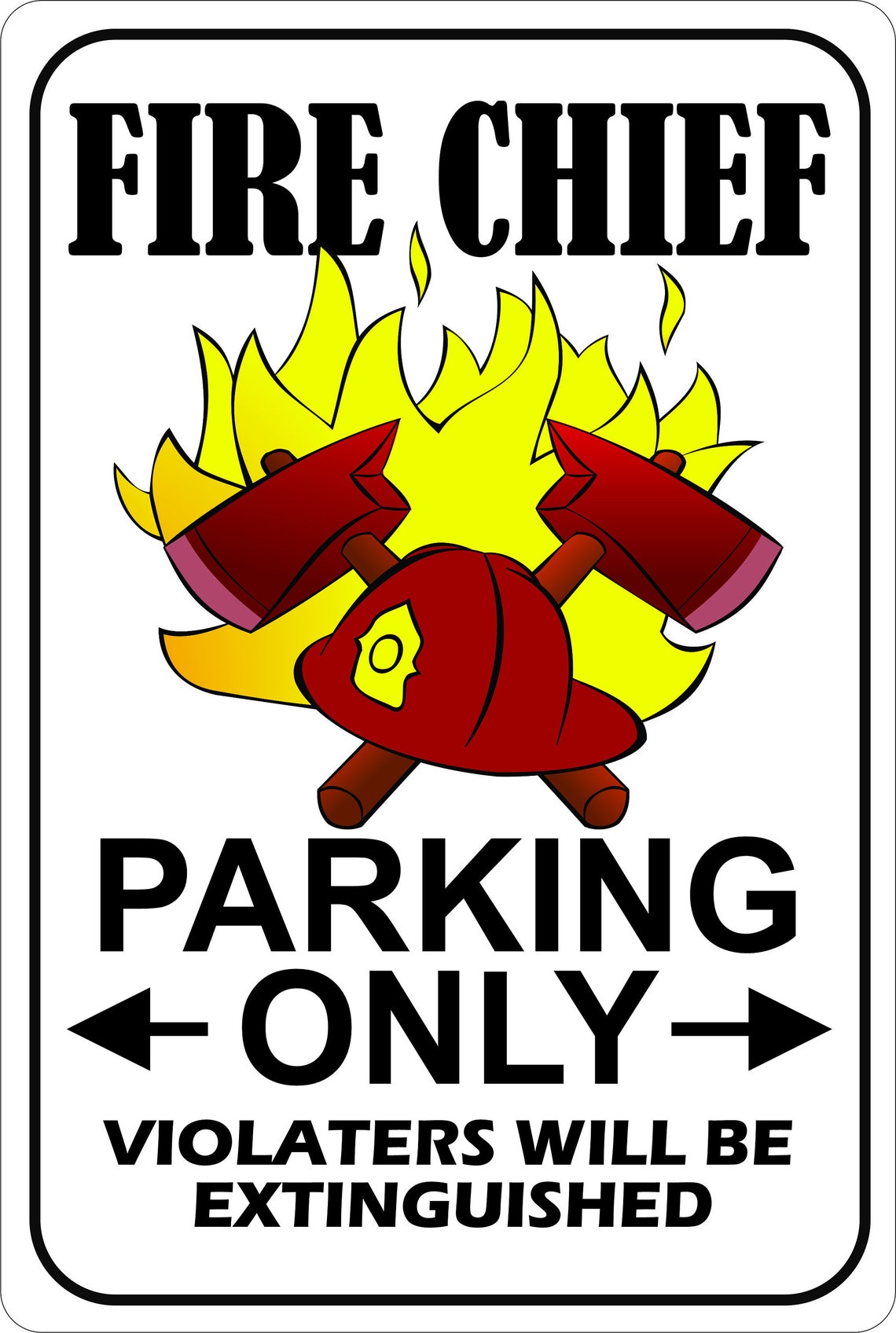 Fire Chief Parking Sign: 8x12 Aluminum Firefighter Gift - Etsy