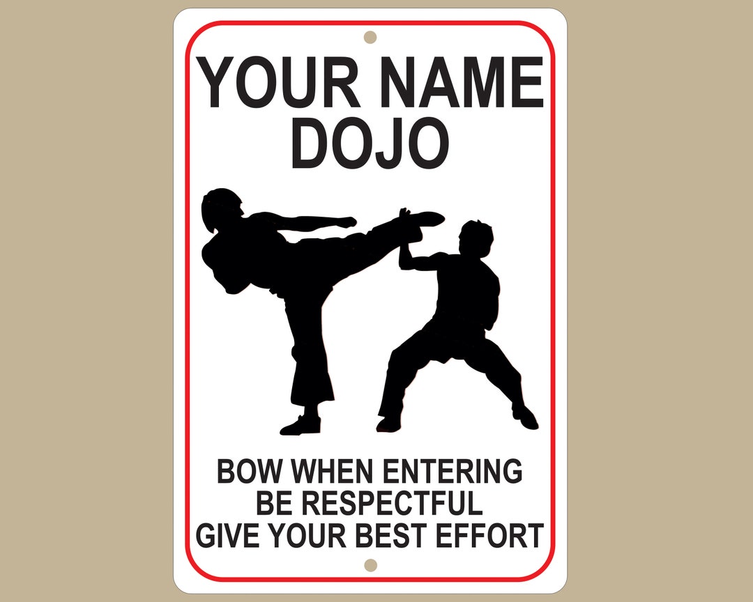 Personalized Martial Arts Dojo Sign, Black Belt Gift, Custom Dojo Sign ...