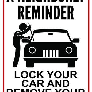 Car Thief Warning Sign: Anti-theft Aluminum Vehicle Security Sign - Etsy