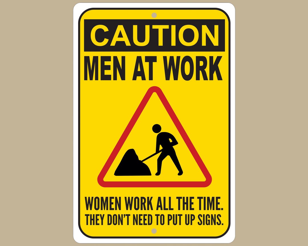 Funny 'men at Work' Aluminum Sign: Construction Zone Decor (8x12) - Etsy