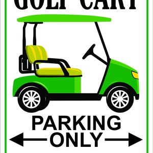 Golf Cart Parking Sign, Cart Sign, Golf Cart Decor, Golf Cart Garage ...