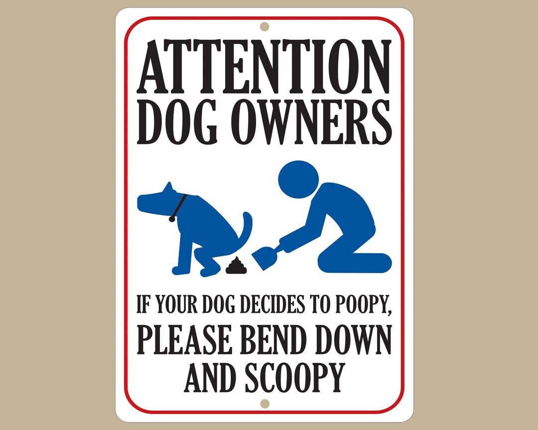 Funny Dog Poop Aluminum Sign: Outdoor Pet Waste Reminder - Etsy