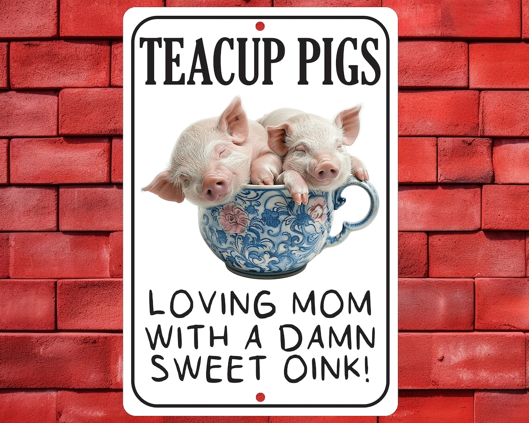 Teacup Pig Aluminum Wall Sign: Farmhouse Animal Decor - Etsy