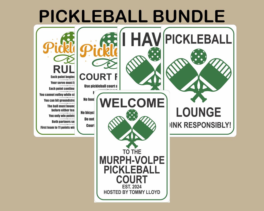 Customizable Pickleball Sign Bundle: Personalized Sport Room Decor - Etsy