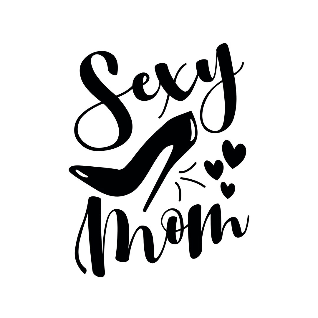 Sexy Mom With High Heel and Hearts SVG for Crafting Projects_cricut Cut ...