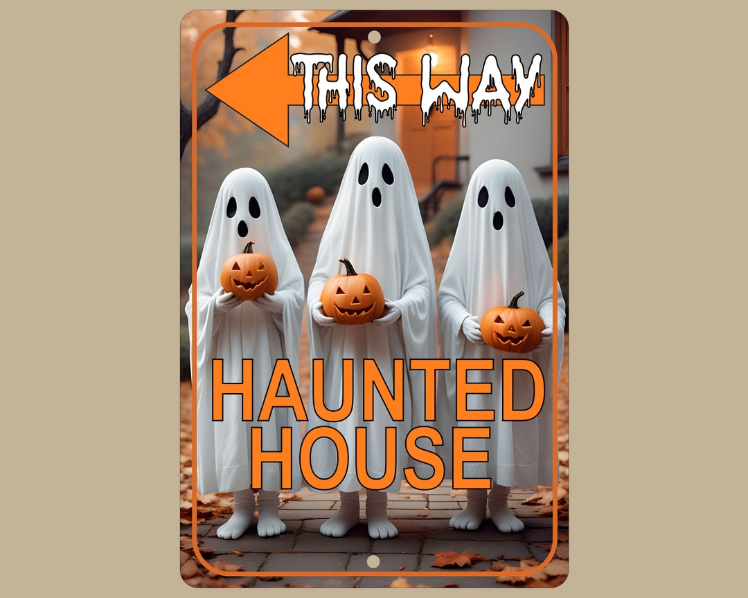 Custom Haunted House Sign: Family Friendly Halloween Decor - Etsy