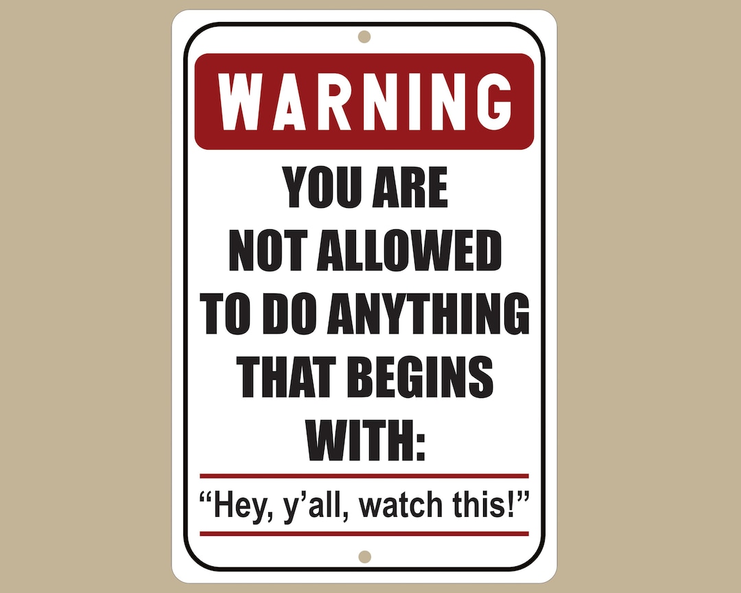 Funny Stupid Idea Warning Sign, Metal Sign, Office Humor Decor, Novelty ...