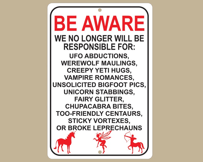 Mythical Creature Sign, Fantasy Wall Decor, Magical Creature Plaque ...