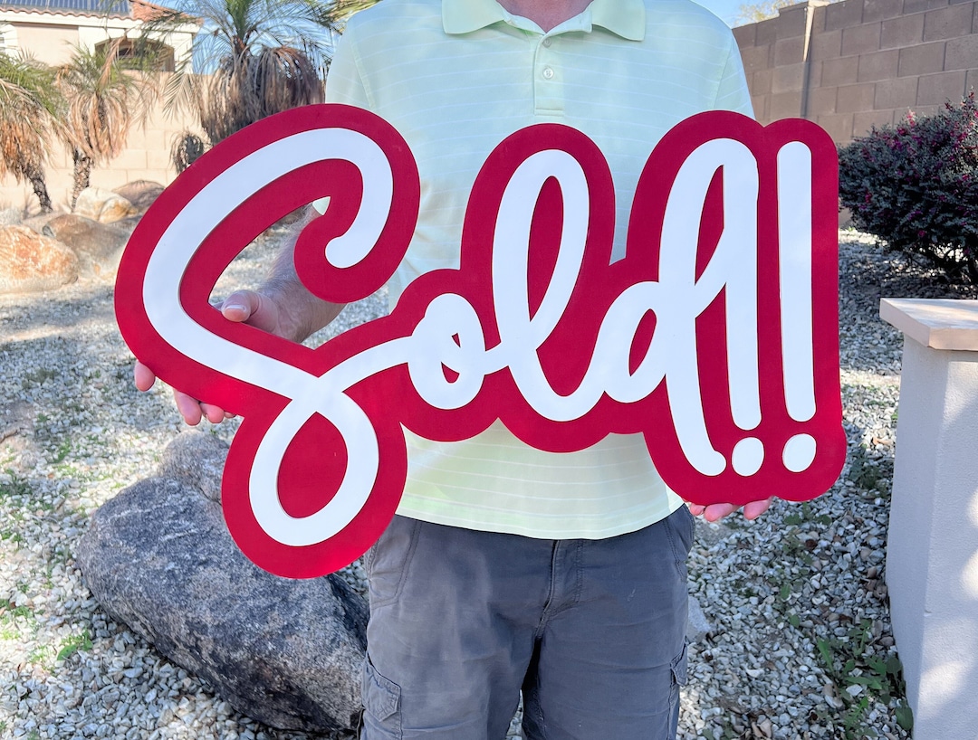 Sold Real Estate Photo Prop and Sign for Realtors, Social Media Prop ...