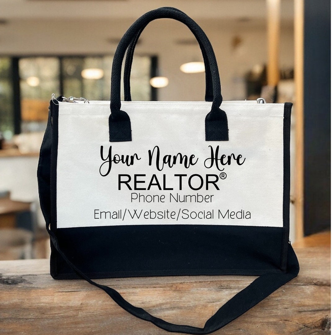 Realtor Tote Bag, Canvas Tote Bag for Real Estate Agent, Personalized ...