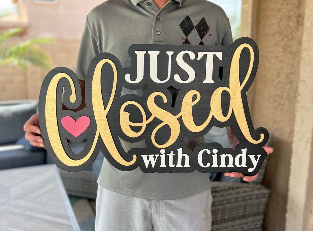 Just Closed Realtor Sold Sign: Photo Prop for Closing Day - Etsy