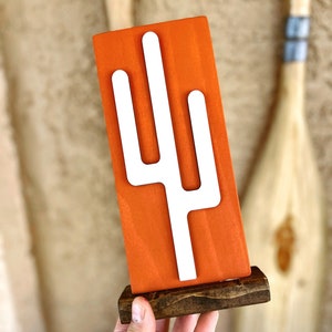 Wood Cactus Sign, Southwest Bohemian Wall Decor, Arizona Cactus Decor ...