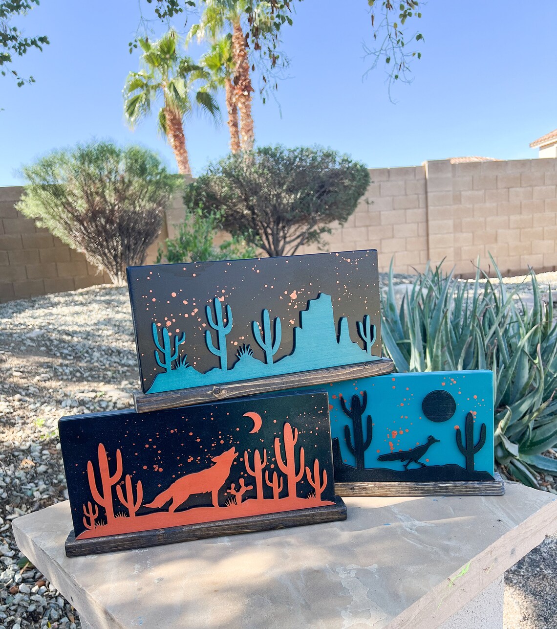 Southwestern Wood Sign, Desert Vibes, Desert Dweller, Desert Scene Wood ...