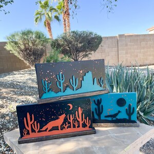 Southwestern Wood Sign, Desert Vibes, Desert Dweller, Desert Scene Wood ...