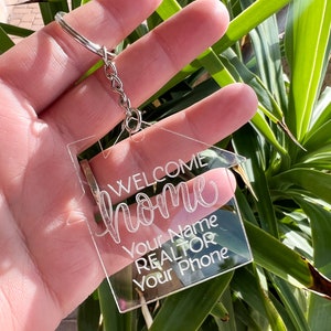 Realtor Keychain, Acrylic Keychain for Real Estate Client, Closing Day ...