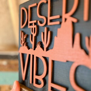 Desert Silhouette Wood Sign, Desert Dweller Sign, Desert Scene Wood ...