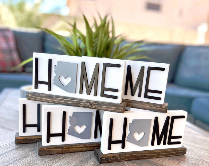State Home Sign, Home State Sign, AZ Saguaro Cactus Decor, Gift for ...