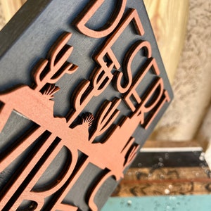 Desert Silhouette Wood Sign, Desert Dweller Sign, Desert Scene Wood ...