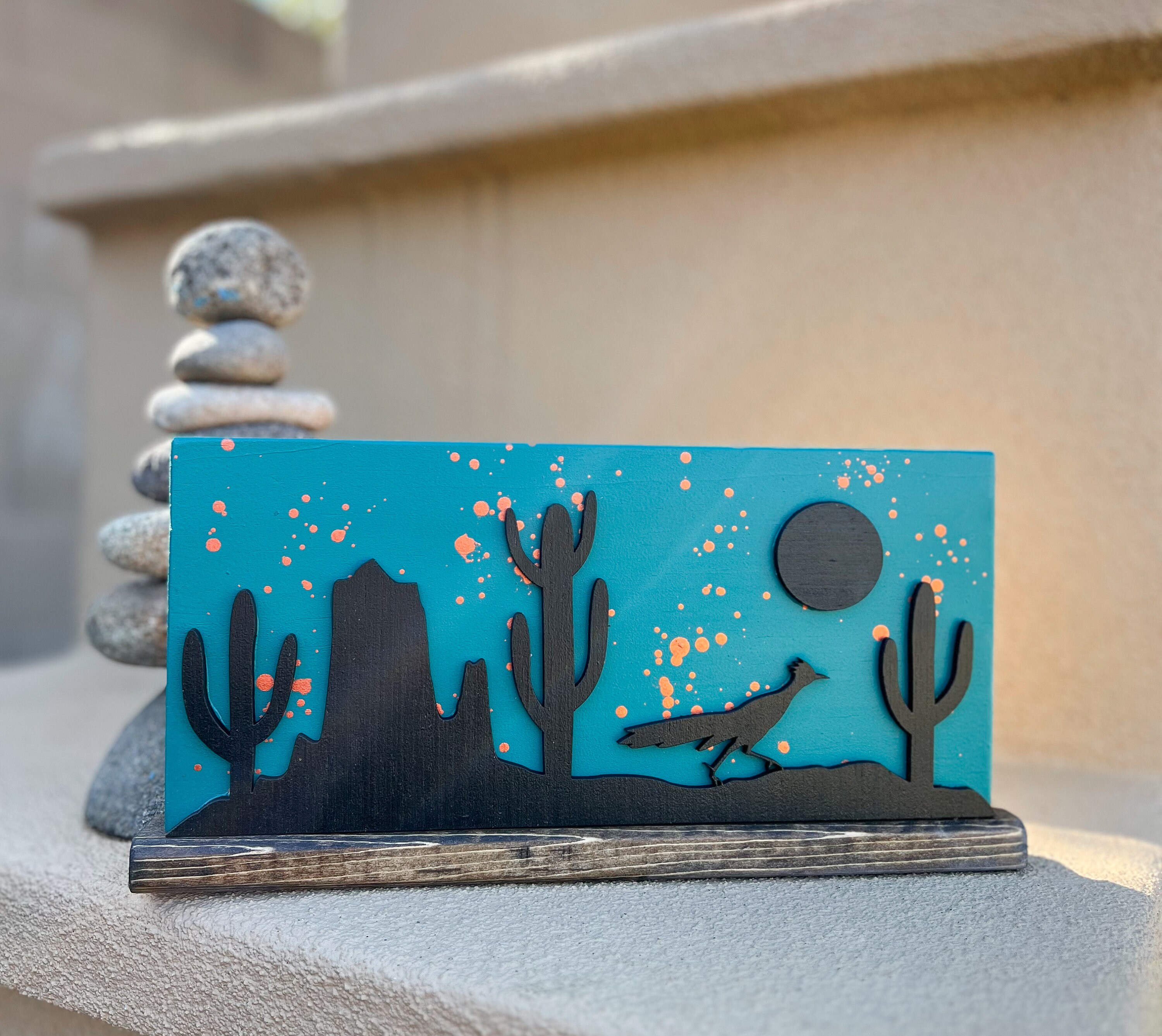 Southwestern Wood Sign, Desert Vibes, Desert Dweller, Desert Scene Wood ...