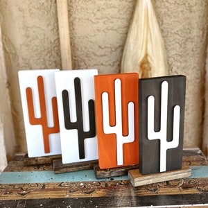 Wood Cactus Sign, Southwest Bohemian Wall Decor, Arizona Cactus Decor ...