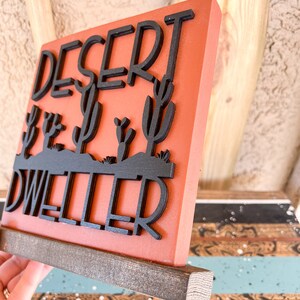 Desert Silhouette Wood Sign, Desert Dweller Sign, Desert Scene Wood ...
