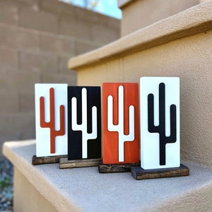 Wood Cactus Sign, Southwest Bohemian Wall Decor, Arizona Cactus Decor ...