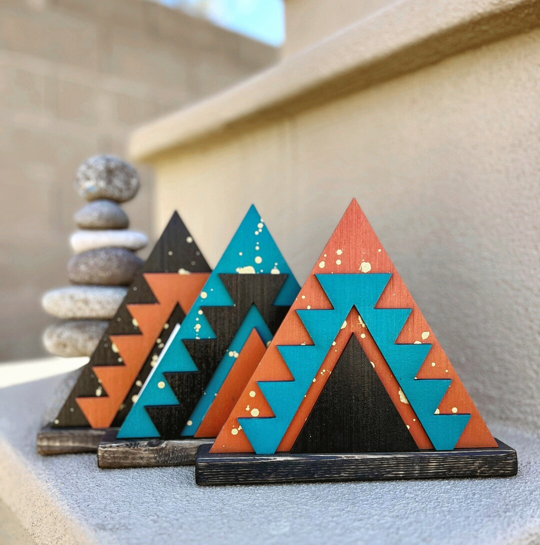 Aztec Triangle Decor, Southwest Bohemian Wall Decor, Arizona Cactus ...