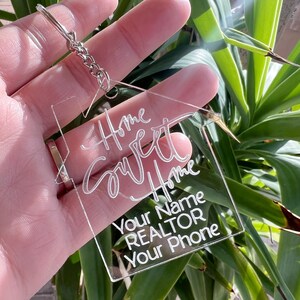Realtor Keychain, Acrylic Keychain for Real Estate Client, Closing Day ...