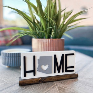 State Home Sign, Home State Sign, AZ Saguaro Cactus Decor, Gift for ...
