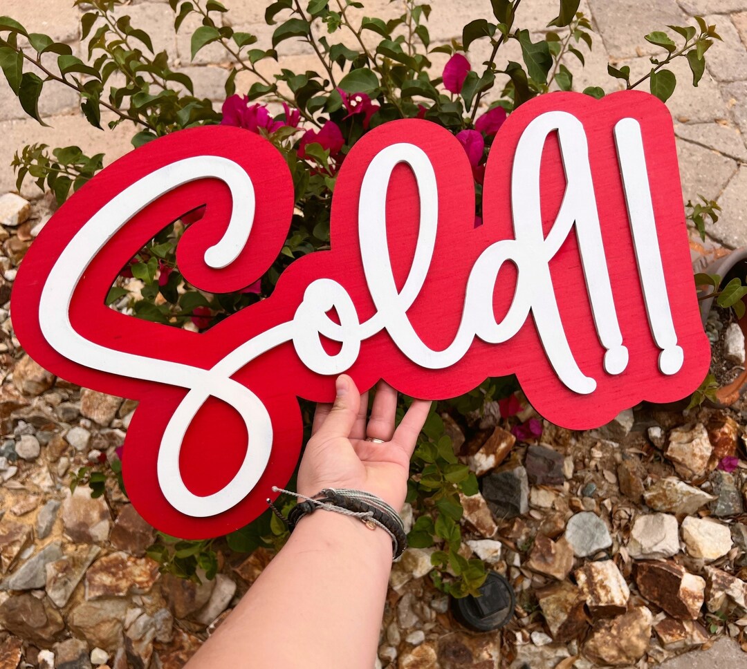 Sold Real Estate Photo Prop and Sign for Realtors, Social Media Prop ...