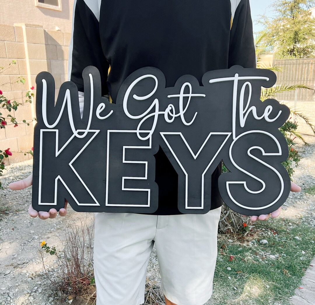 We Got the Keys Photo Prop, Social Media Marketing Sign for Realtor ...