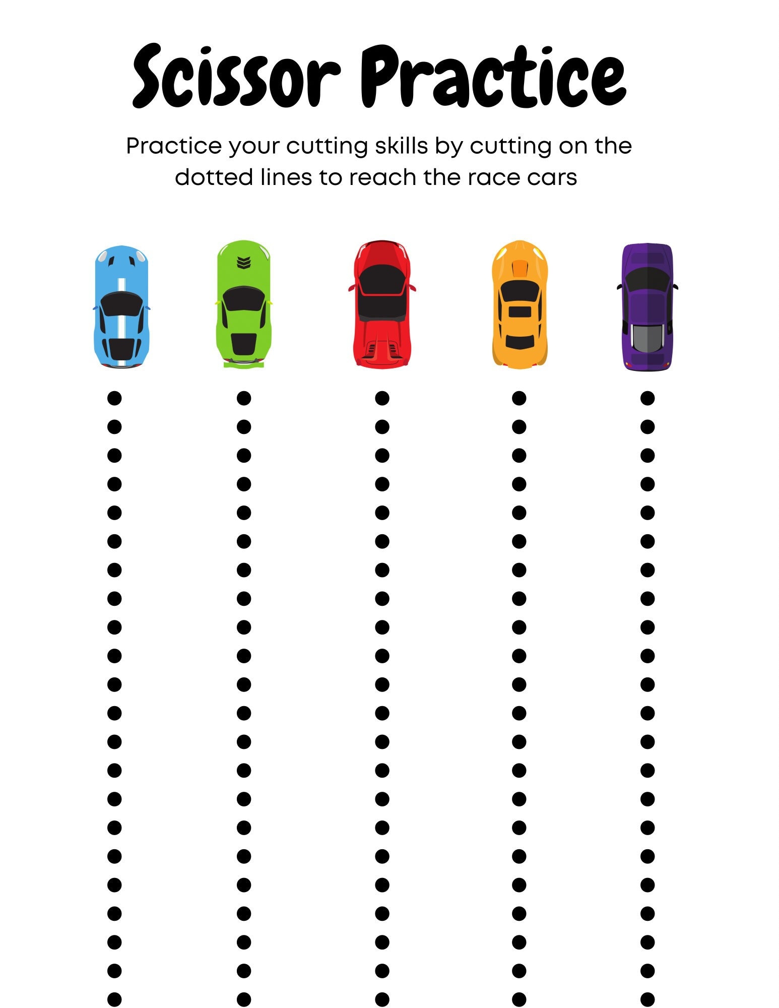 Scissor Practice- Cars - Etsy