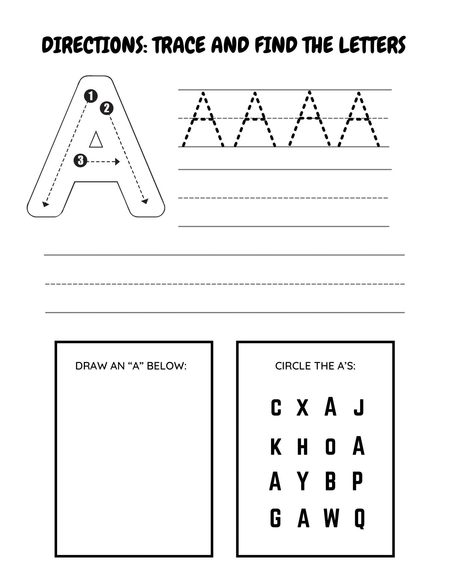 Letter A Practice - Etsy