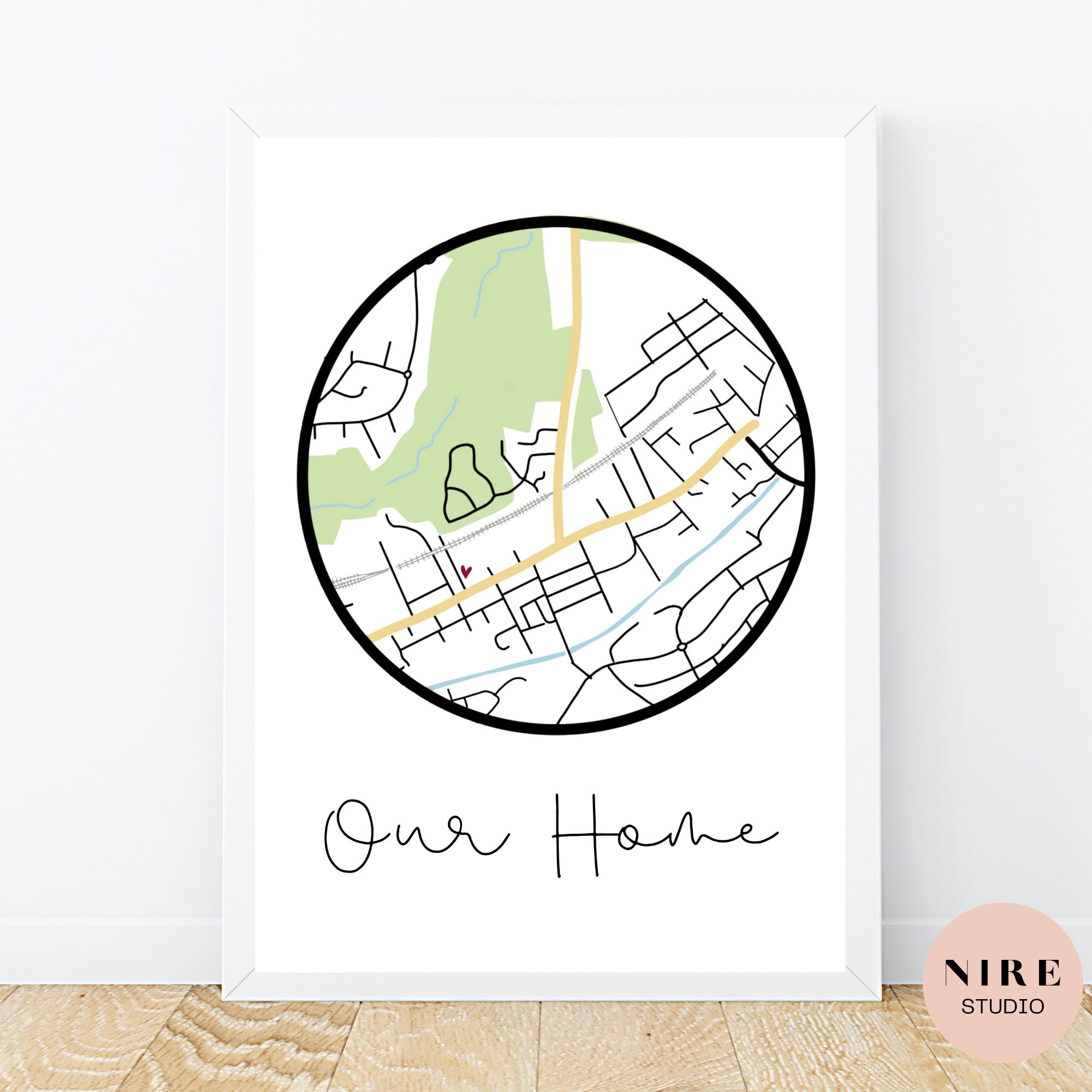 Where We Met Handrawn Personalised Map Gift Anniversary First Date Gift ...