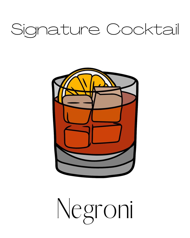 Signature Cocktail-negroni - Etsy