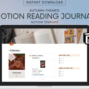 Autumn-themed Notion Reading Journal Notion Template Fall - Etsy