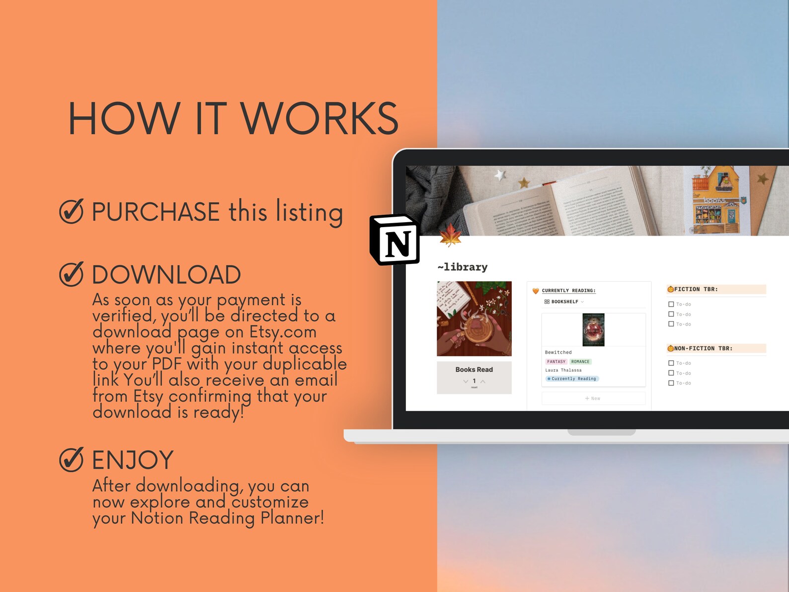 Autumn-themed Notion Reading Journal Notion Template Fall - Etsy